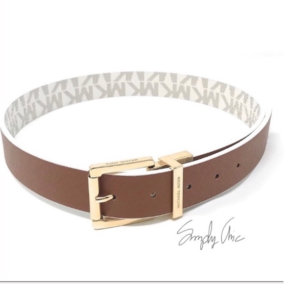 Michael Kors | Accessories | Nwt Authentic Mk Reversible Belt Vanilla ...